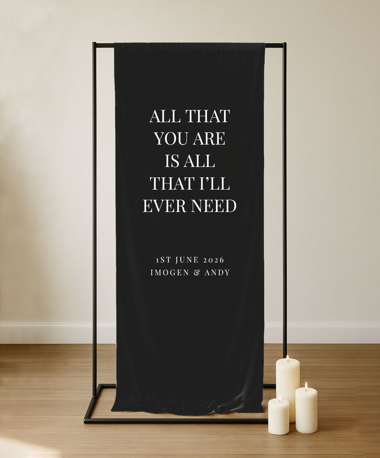 Calypso Personalised Cloth Wedding Welcome Sign | Modern & Romantic ...