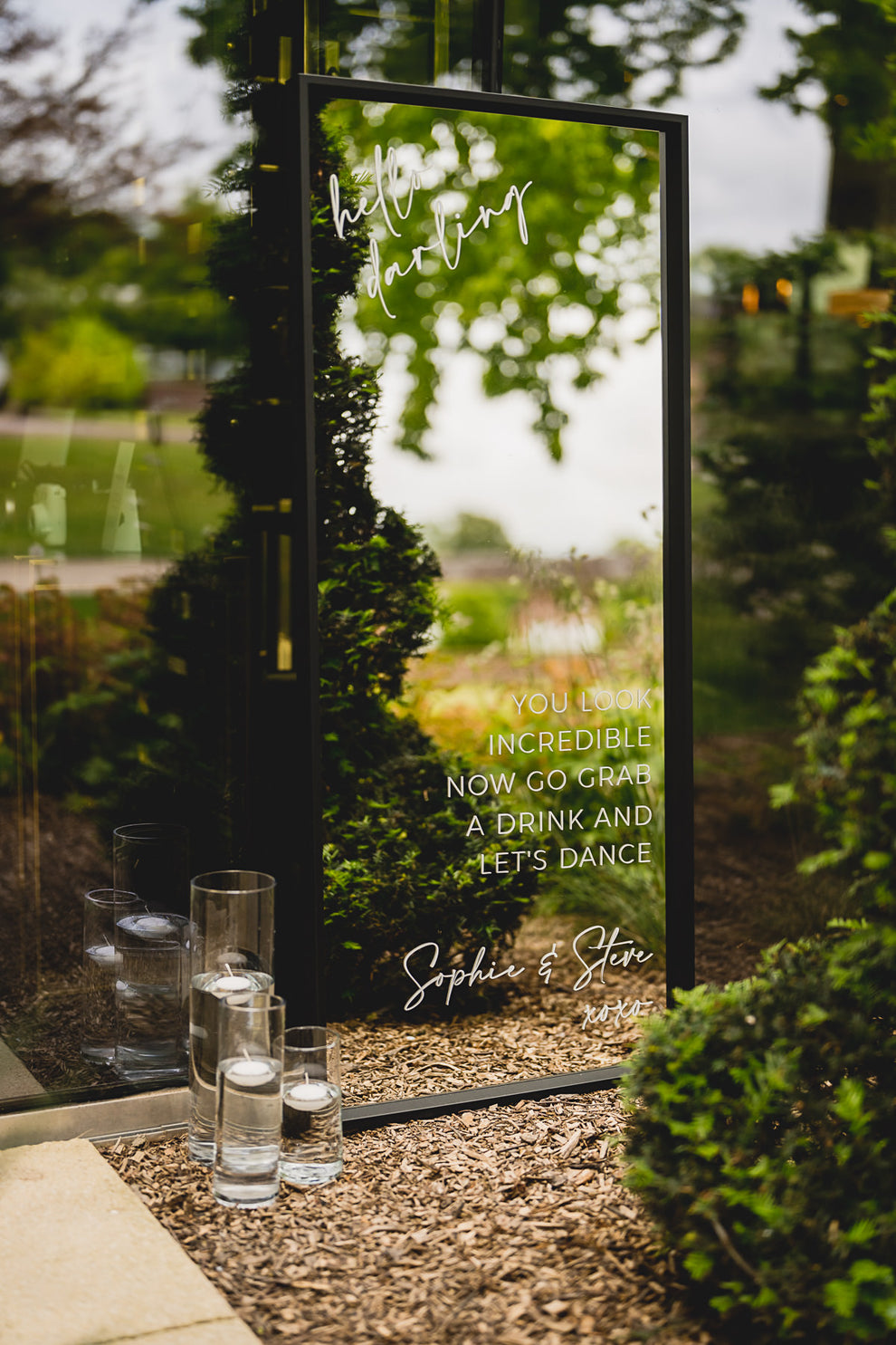 Wedding Selfie Mirror Vinyl Decal | Grab a Drink and Let's Dance Design ...