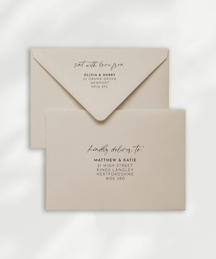 Wedding Envelope Printing | Guest Names & Addresses – Forever Paper Co