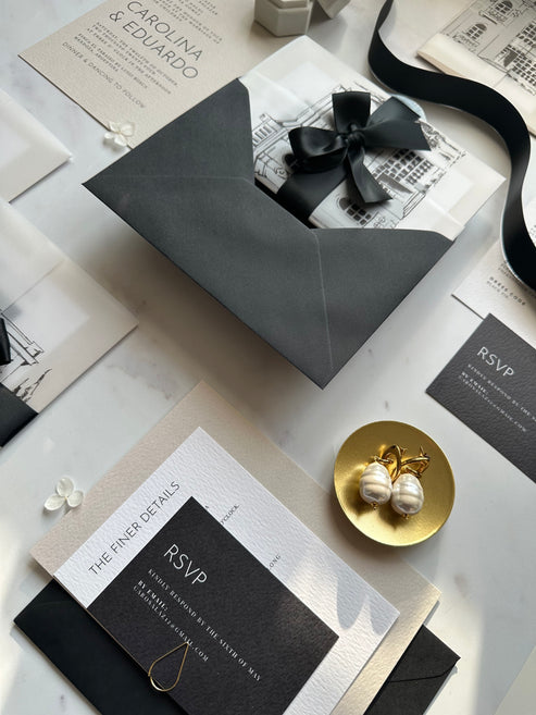 Personalised Illustrated Wedding Invitation Vellum Wrap|Modern ...