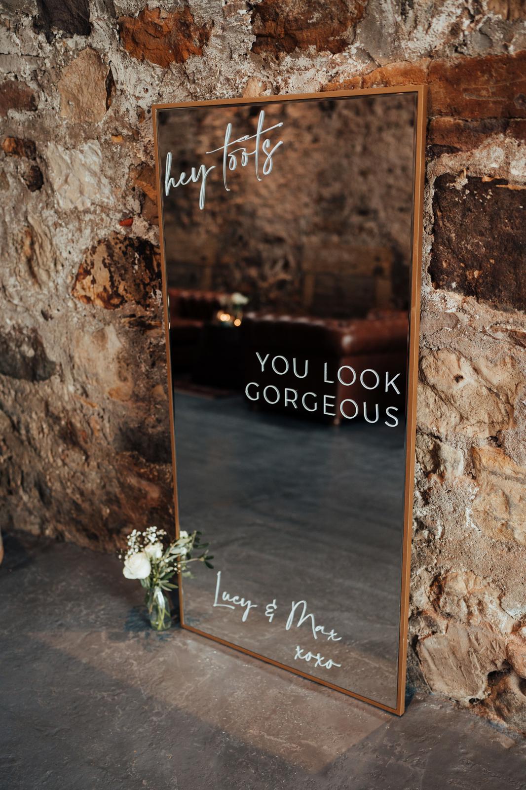 Wedding Selfie Mirror Vinyl Decal | Grab a Drink and Let's Dance Design ...