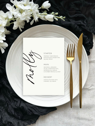 Aura Place Setting Menu – Forever Paper Co