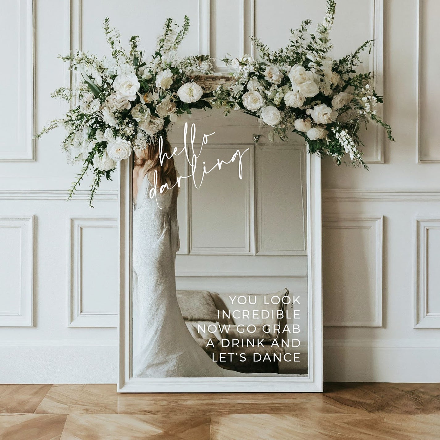 Wedding Selfie Mirror Vinyl Decal | Grab a Drink and Let's Dance Design ...