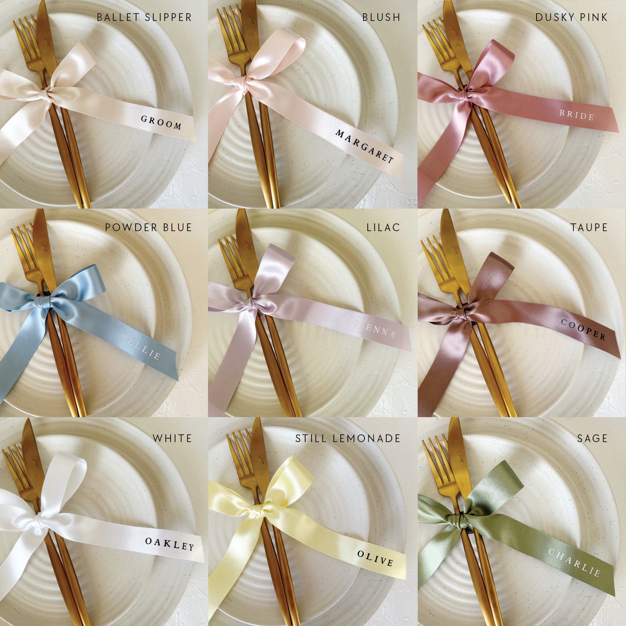 Personalised Wedding Guest Ribbon Bow Place Names – Forever Paper Co