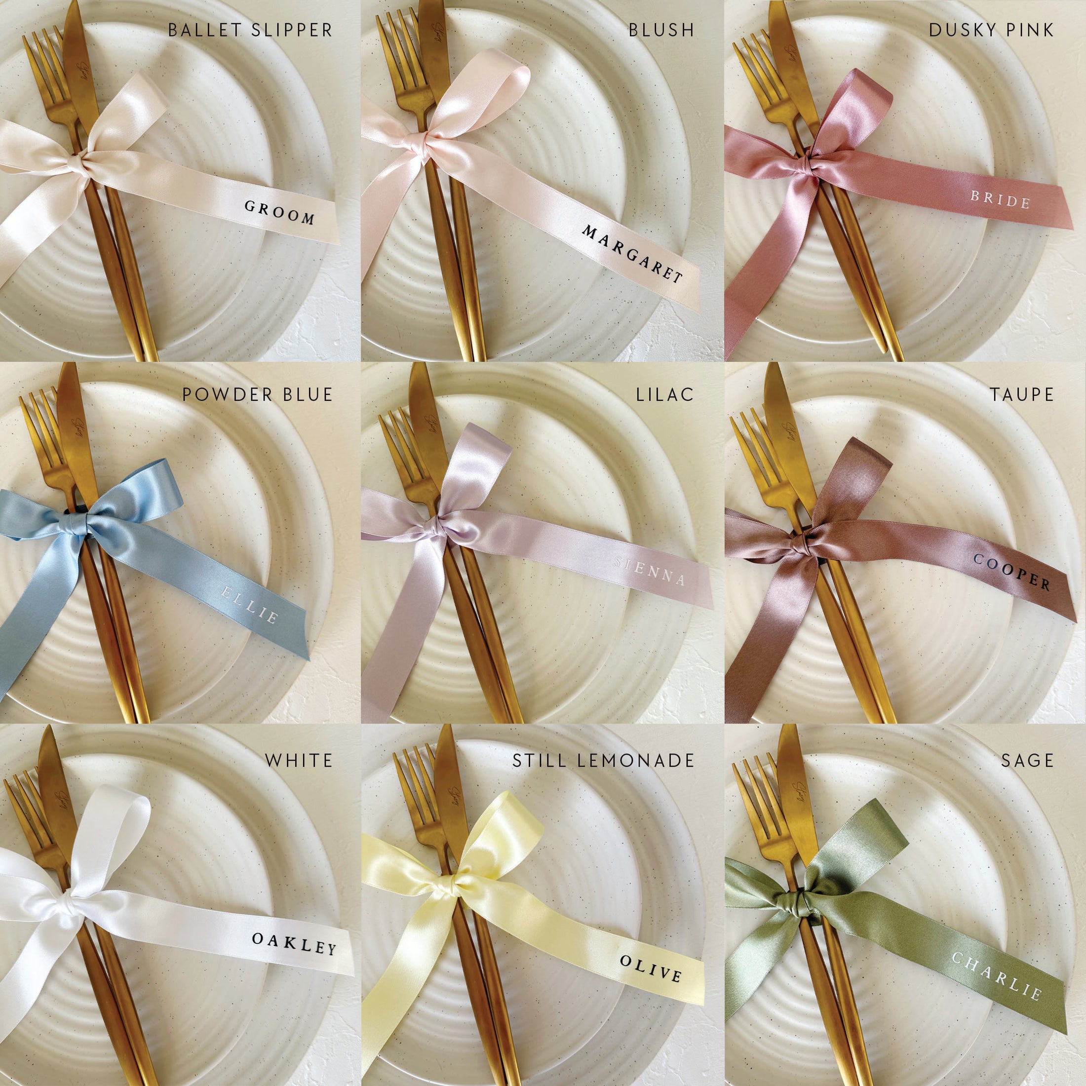 Personalised Wedding Guest Ribbon Bow Place Names – Forever Paper Co
