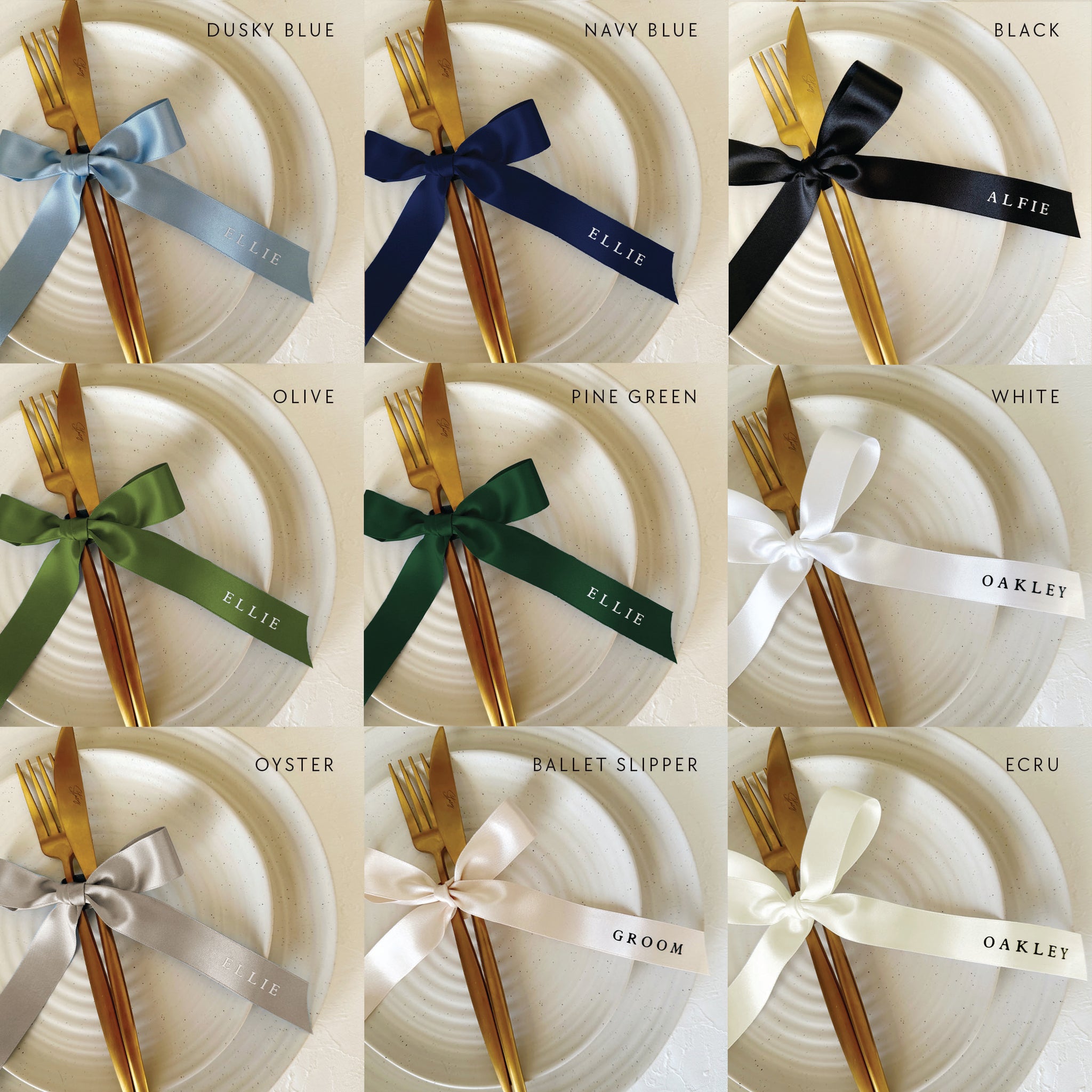 Personalised Wedding Guest Ribbon Bow Place Names – Forever Paper Co