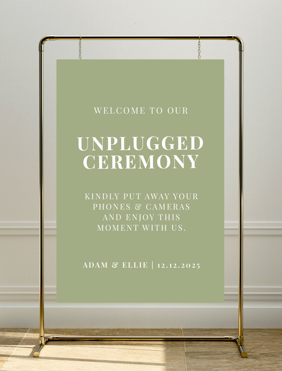 Calypso Personalised Unplugged Ceremony Wedding Sign | Modern ...