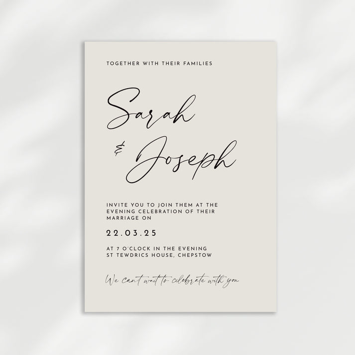 Aura Premium Wedding Invitation Evening Guest Invite | Modern ...