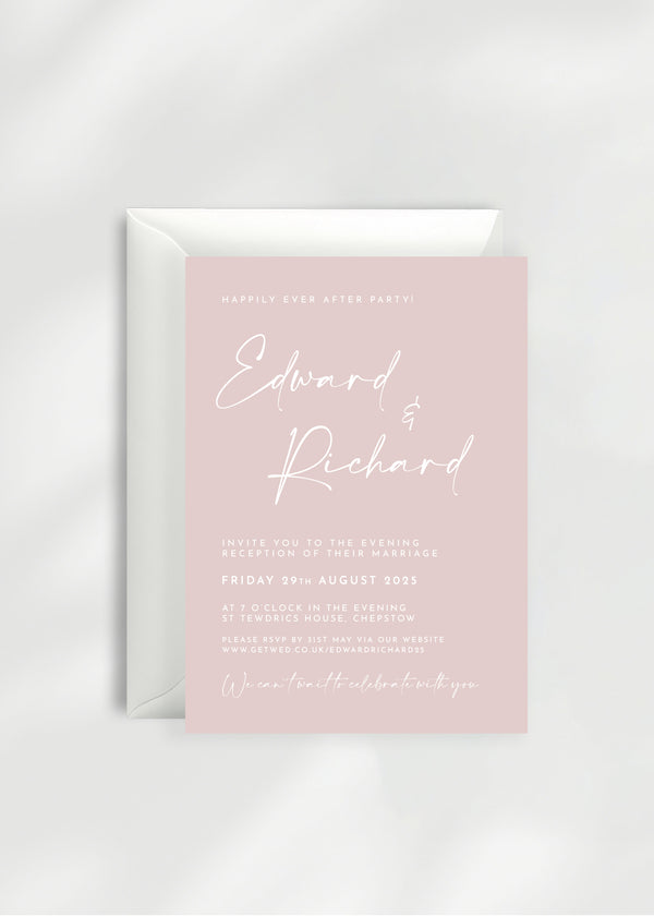 Maia Premium Wedding Invitation Evening Guest Invite | Modern ...
