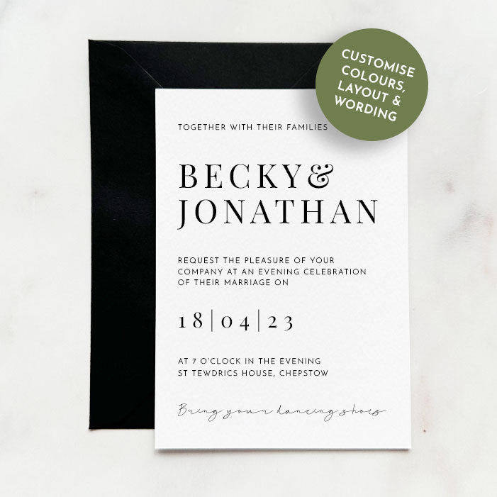 Persehpone Premium Wedding Invitation Evening Guest Invite | Modern ...