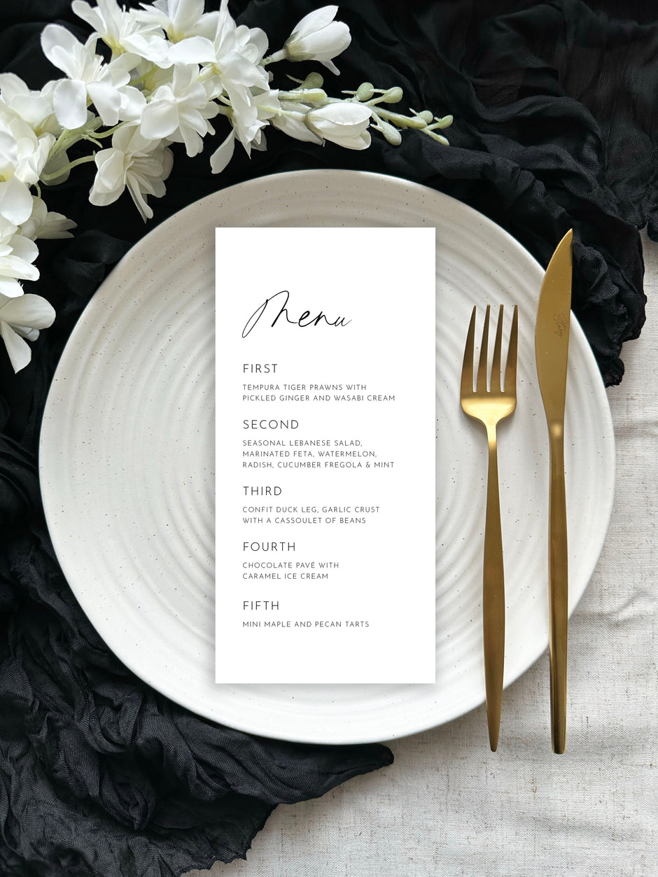 Wedding Menus UK | Personalised | Forever Paper Co.