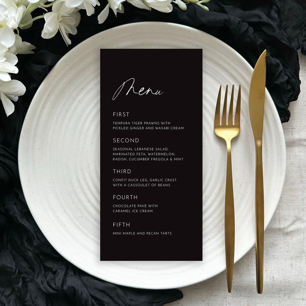 Wedding Menus UK | Personalised | Forever Paper Co.