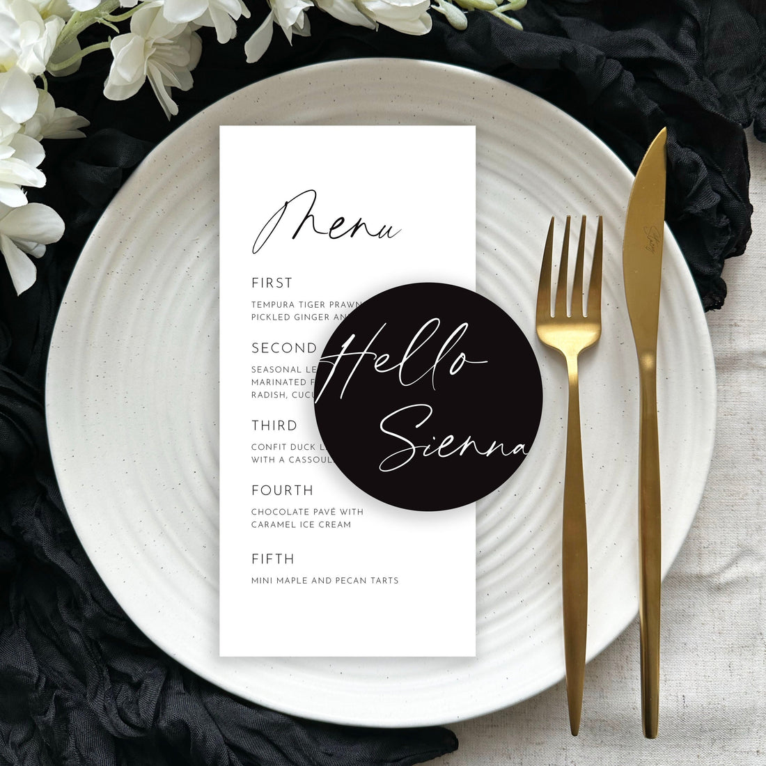 Aura Menu | With Place Name Card – Forever Paper Co