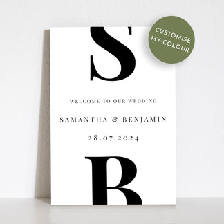 Calypso Personalised Wedding Welcome Sign | Modern & Romantic Wedding ...
