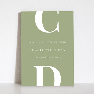 Calypso Personalised Wedding Welcome Sign | Modern & Romantic Wedding ...